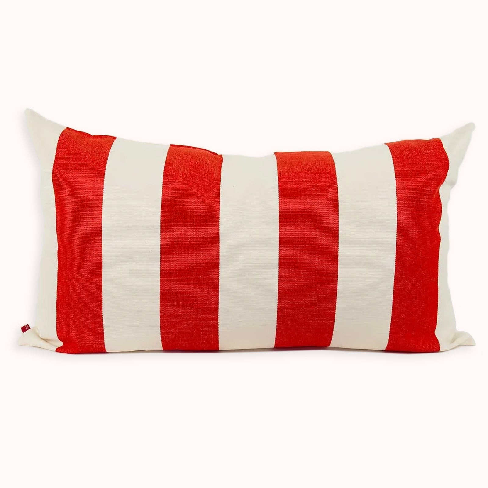 Heritage Weave Large Striped Pillow | Red & Off White